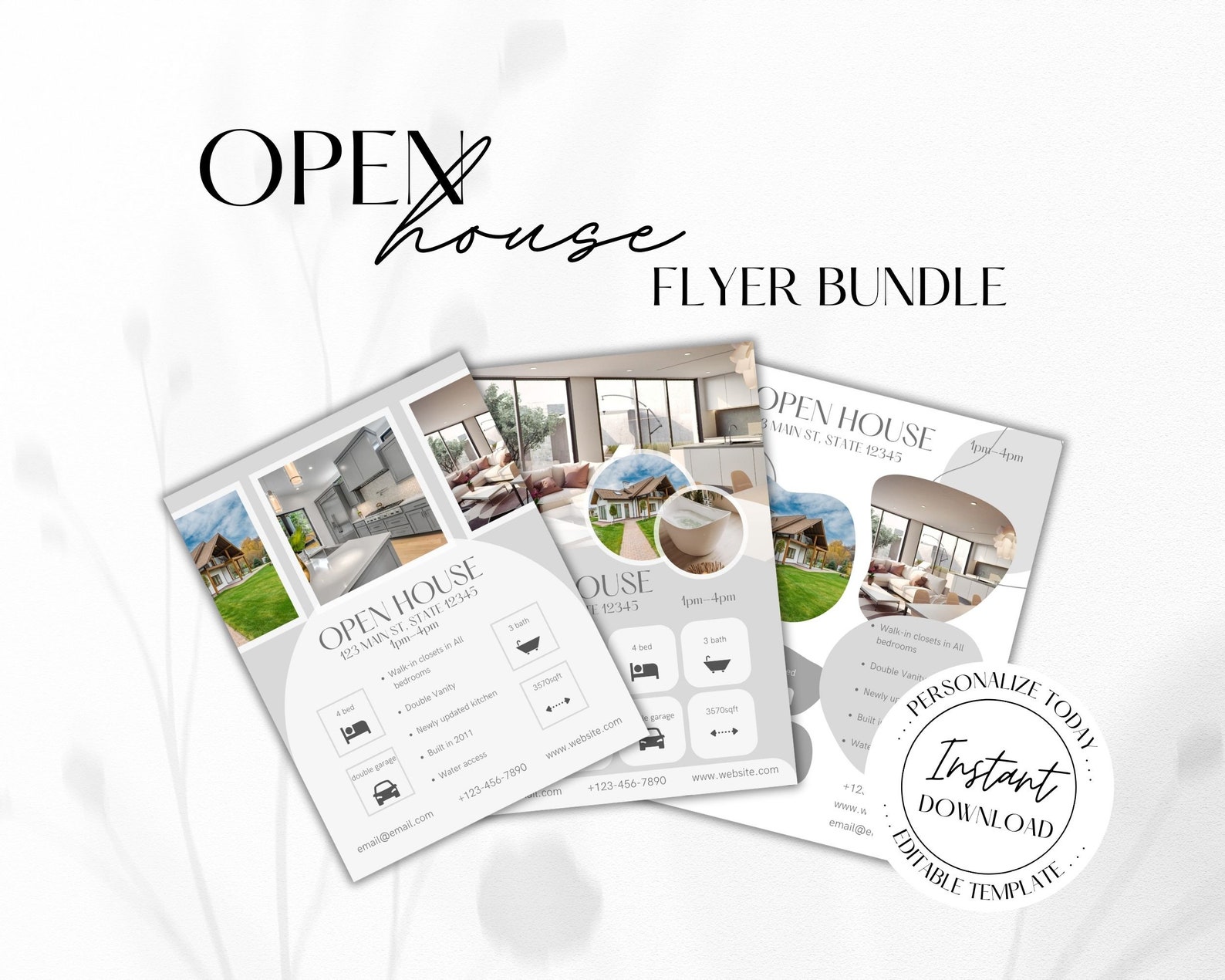 Open House Flyer Bundle | Open House Flyer Template | Real Estate Open ...