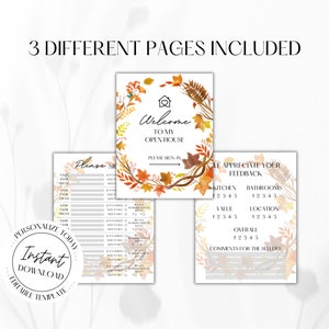Fall Open House Bundle | Open House Sign in Sheet | Open House Welcome ...
