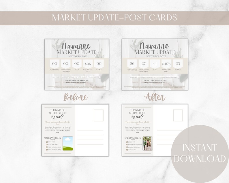 Editable Real Estate Postcard, Market Update Postcard, Real Estate ...