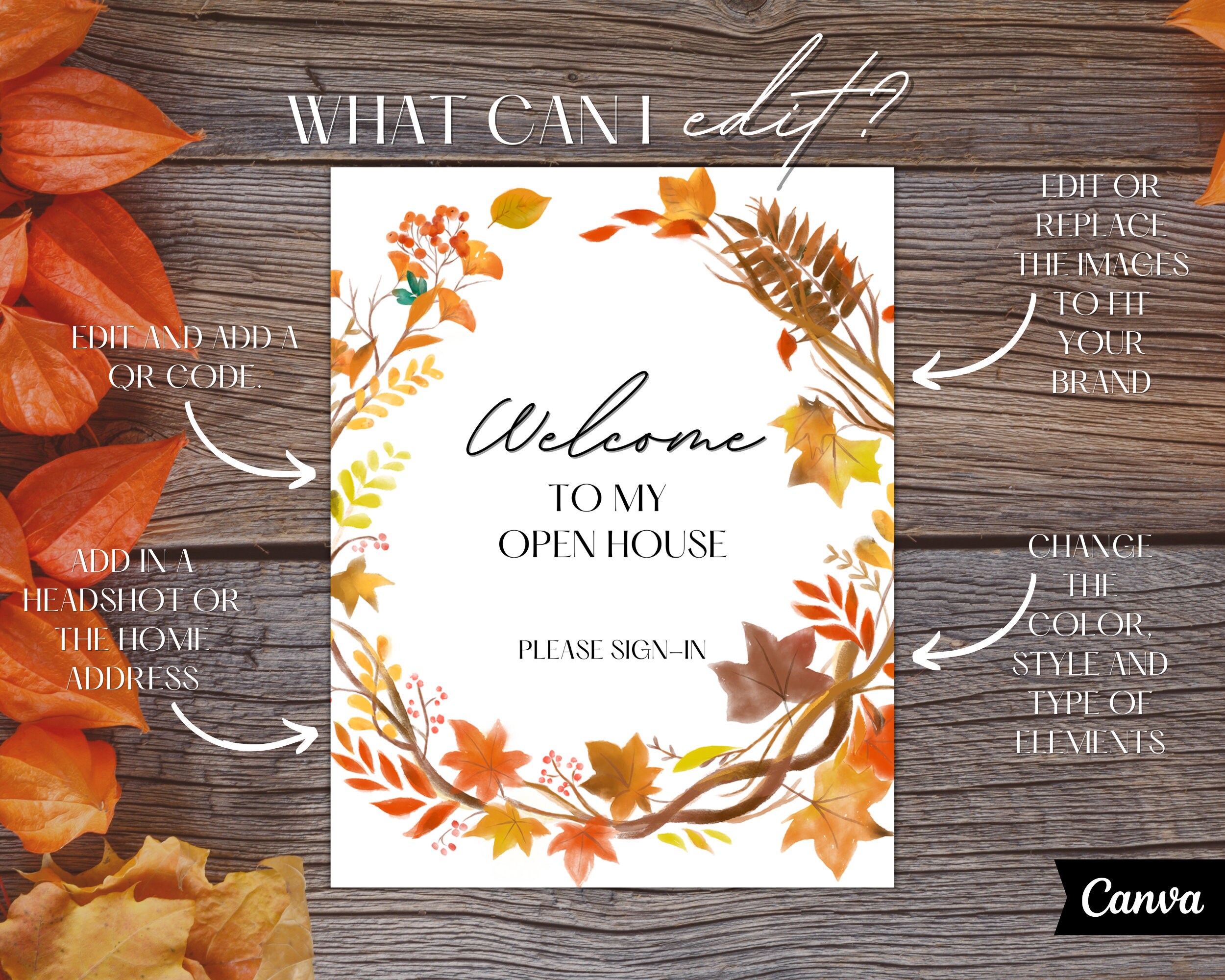Fall Open House Bundle Open House Sign in Sheet Open House - Etsy
