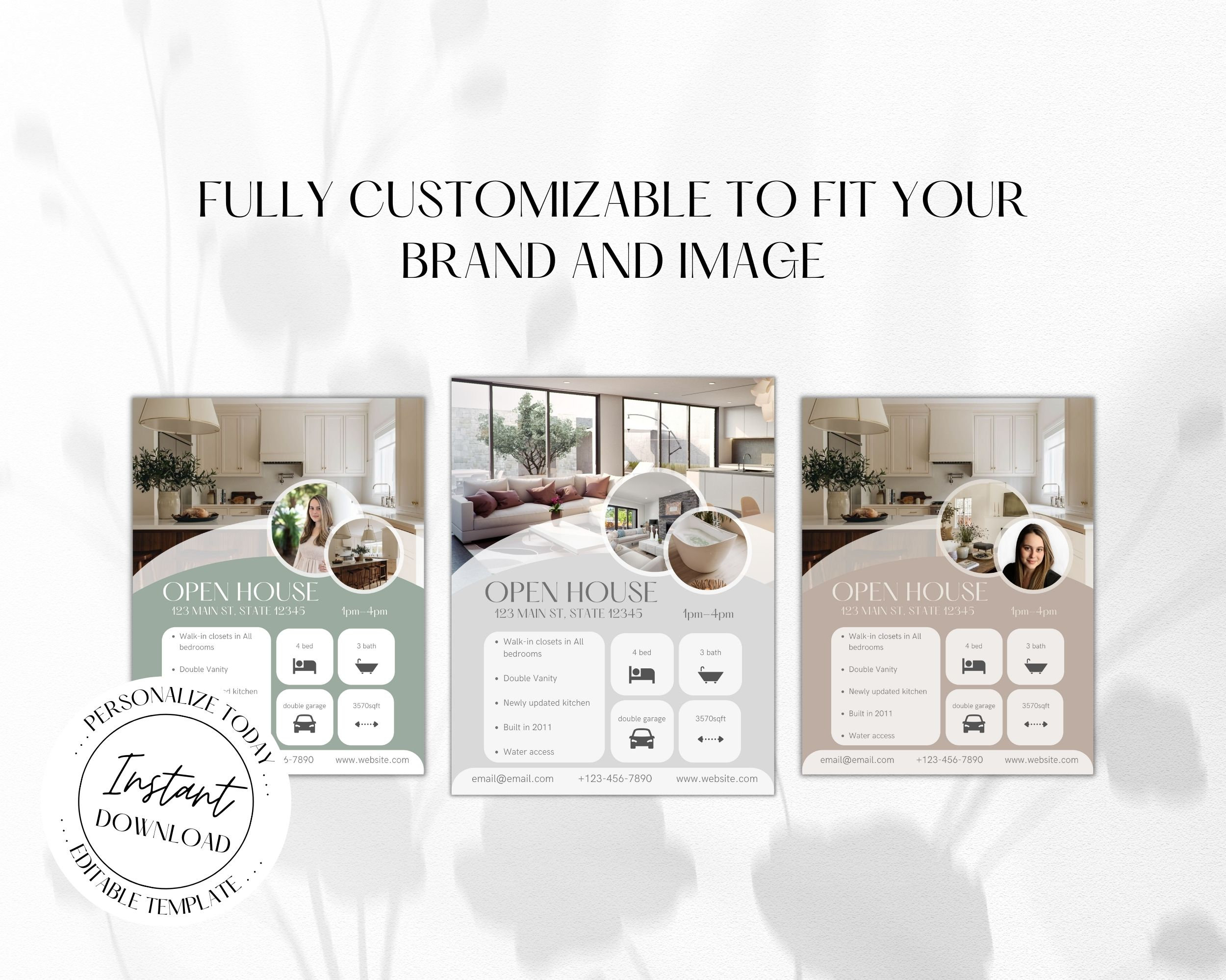 Open House Flyer Bundle Open House Flyer Template Real - Etsy