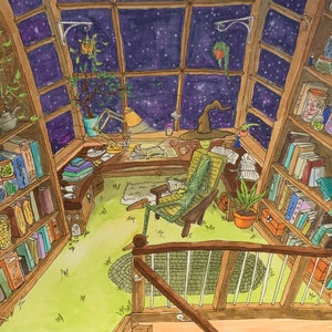 Library Cottagecore 8x10 Grass People - Etsy