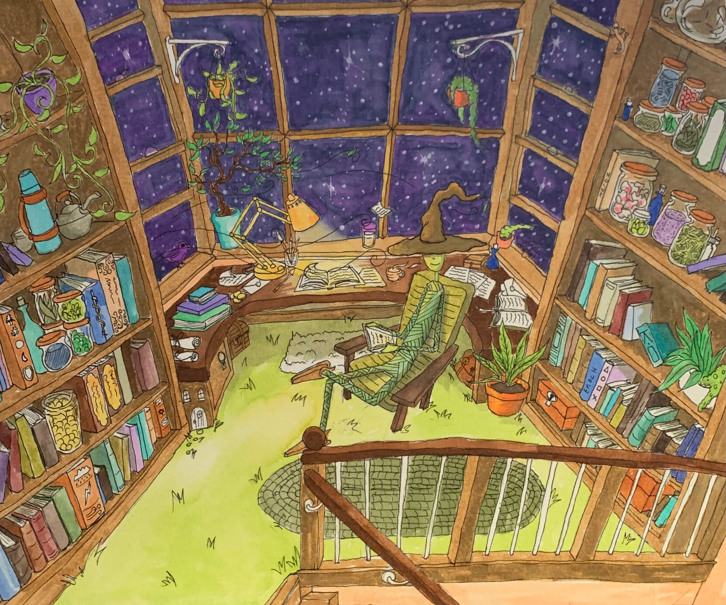 Library Cottagecore 8x10 Grass People - Etsy