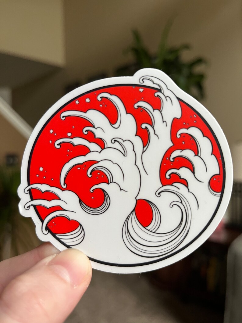 Finger Waves Sticker, Laptop Decal, Beach Decor, Water Bottle Stickers ...