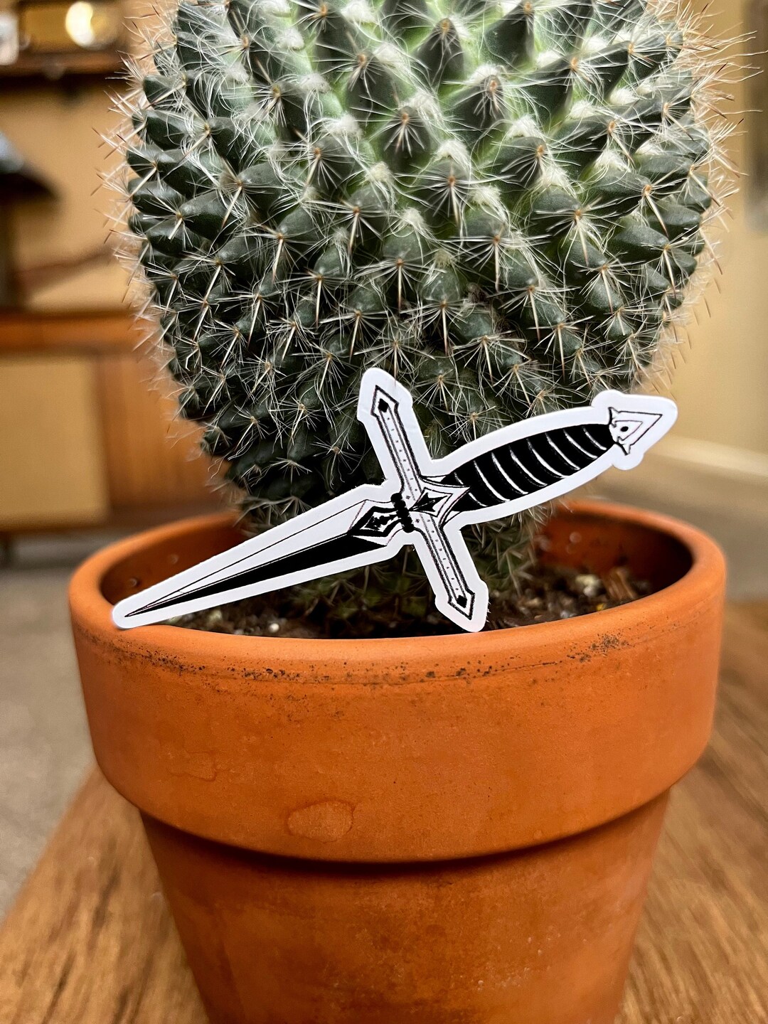 Small Black and White Dagger Sticker for Planners, Kindles, Water ...