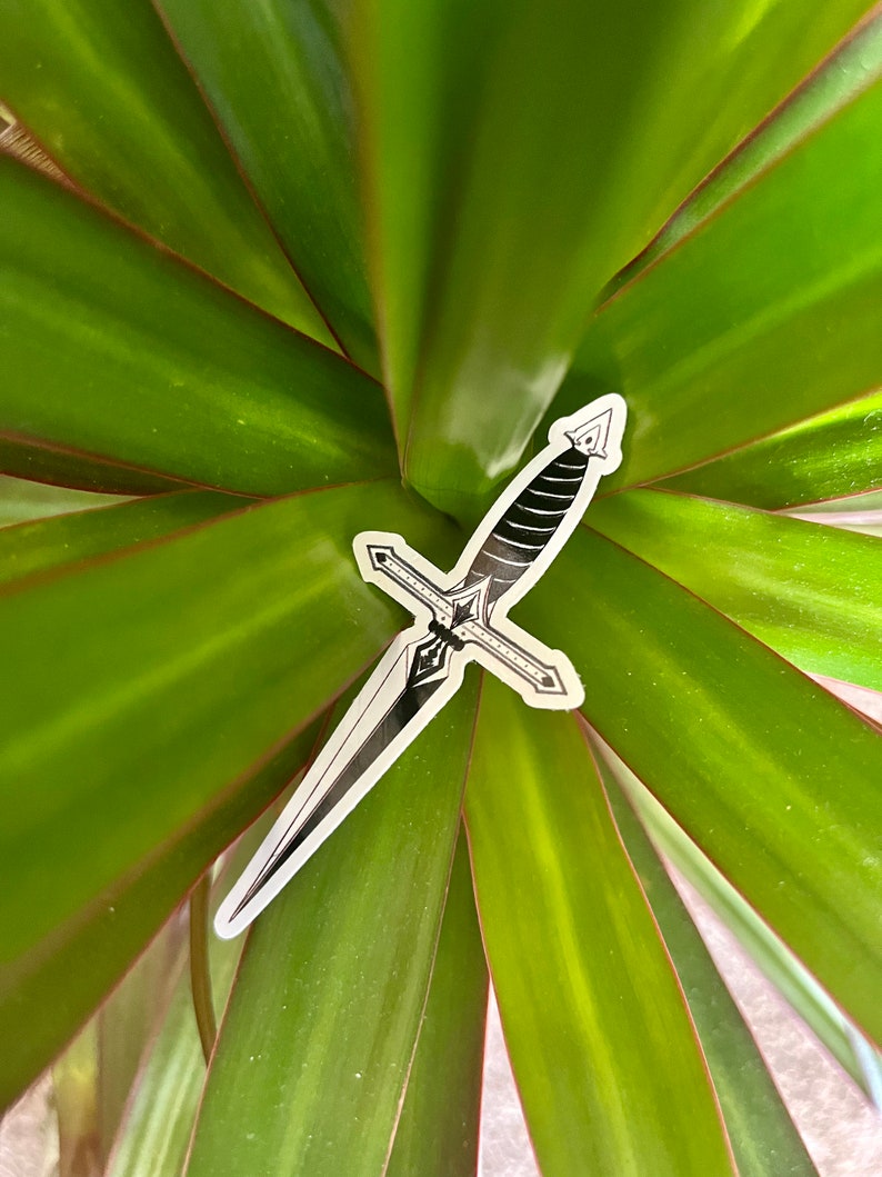 Small Black and White Dagger Sticker for Planners, Kindles, Water ...