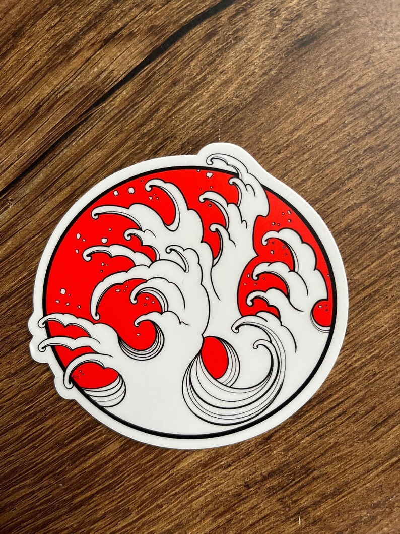 Finger Waves Sticker, Laptop Decal, Beach Decor, Water Bottle Stickers ...