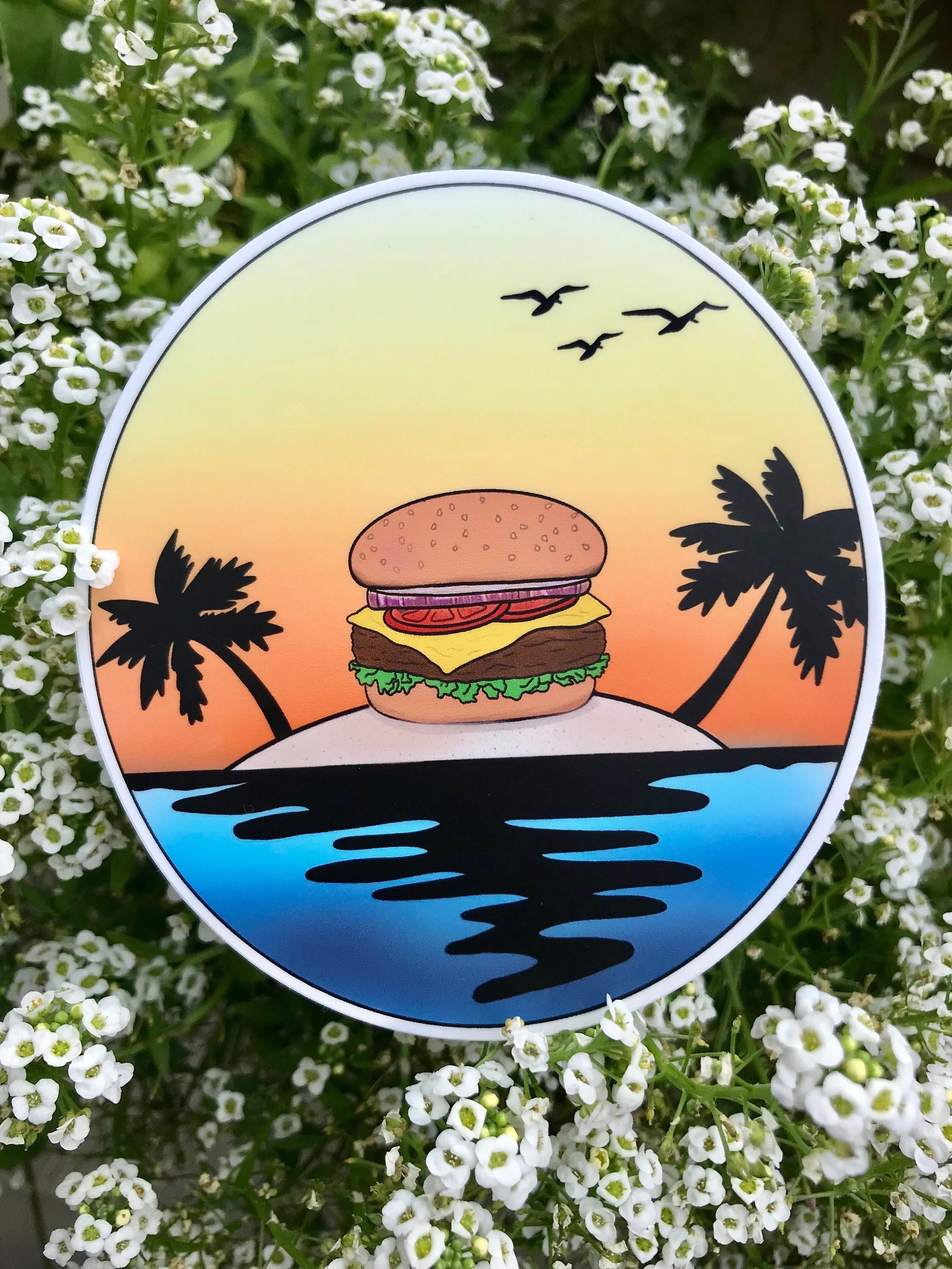Cheeseburger in Paradise Sticker or Magnet, Beach Car Magnets - Etsy