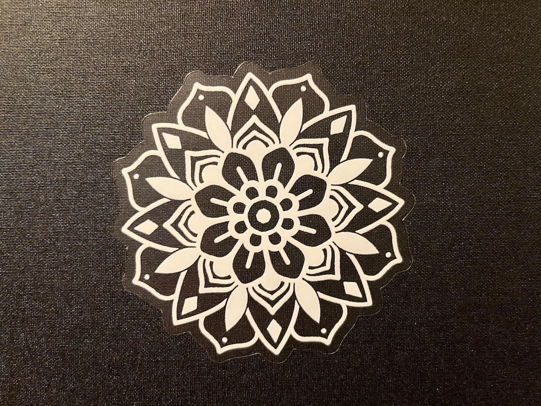 Flower Mandala Matte Vinyl Sticker, Laptop and Kindle Decals, Car ...