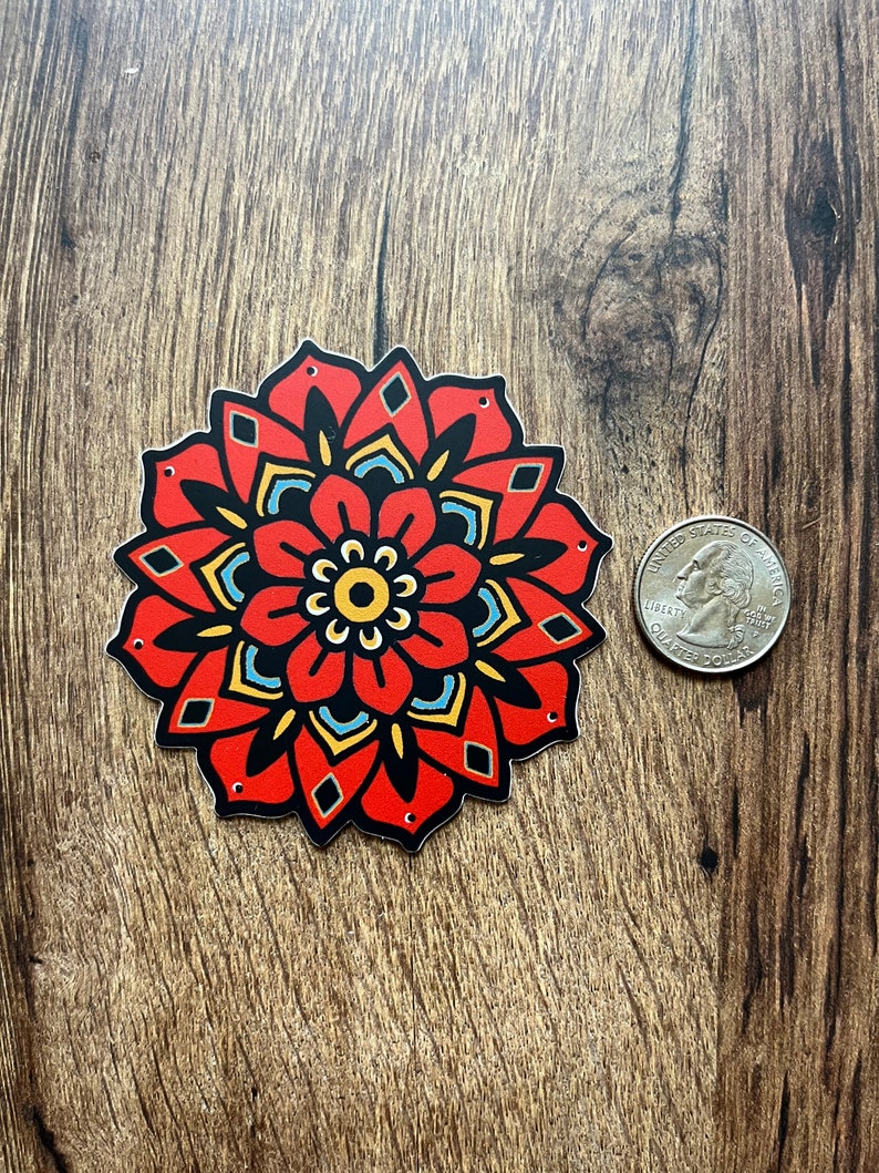 Flower Mandala Matte Vinyl Sticker, Laptop and Kindle Decals, Car ...