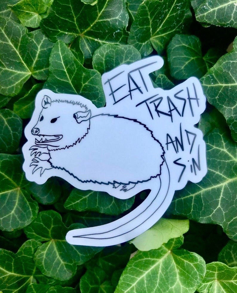 Opossum Eat Trash and Sin Sticker OR Magnet Laptop Decal - Etsy