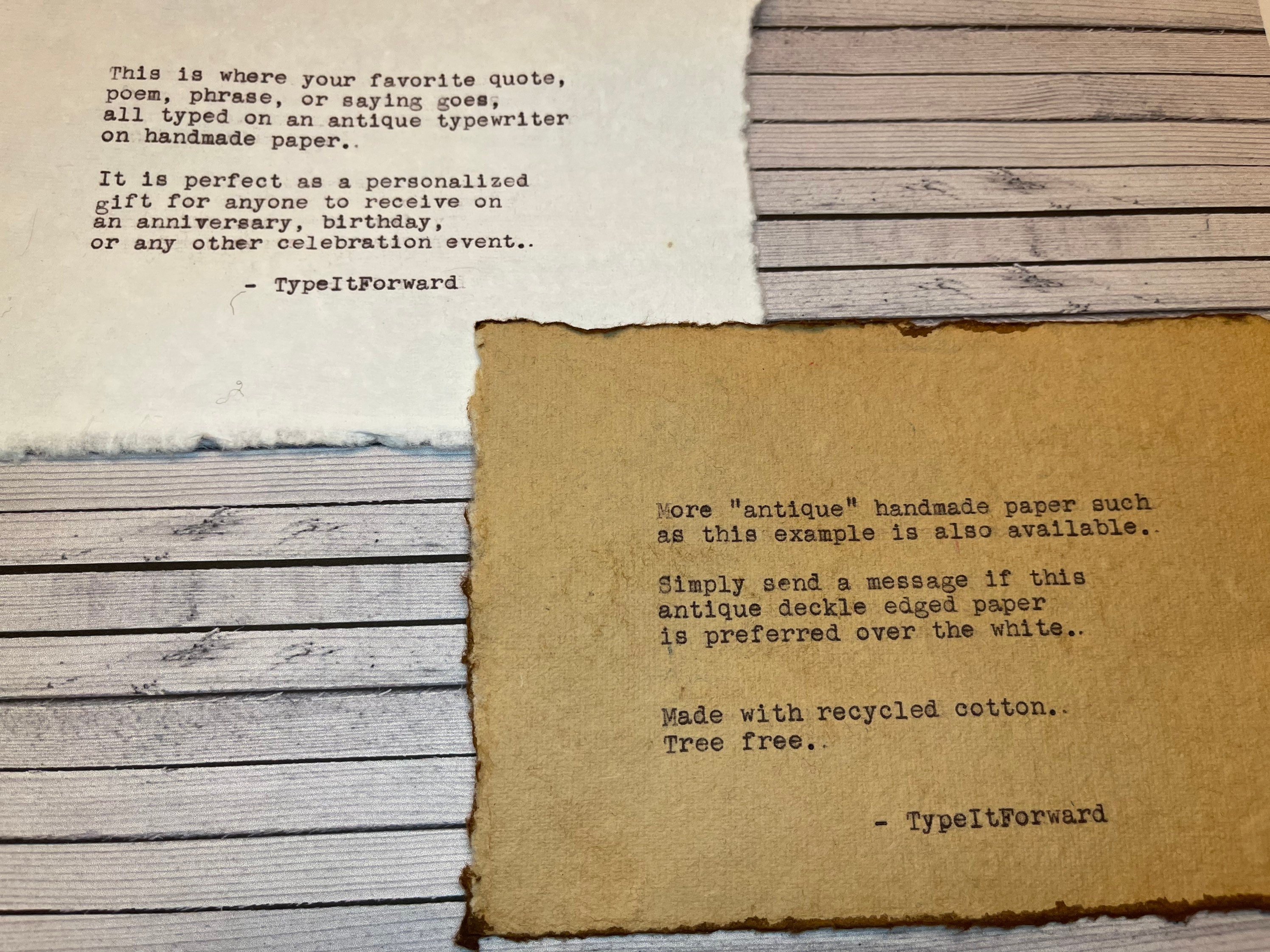 Handtyped Love Notes Quotes Relationship Gift Sentimental Anniversary ...