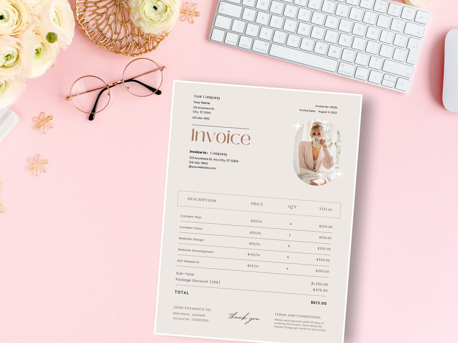 Invoice for Influencer, Invoice Template, UGC Creator, UGC, Invoice for ...