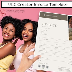 Invoice for Influencer, Invoice Template, UGC Creator, UGC, Invoice for ...