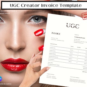 Invoice for Influencer, Invoice Template, UGC Creator, UGC, Invoice for ...