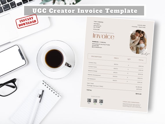 Invoice for Influencer Invoice Template UGC Creator UGC - Etsy