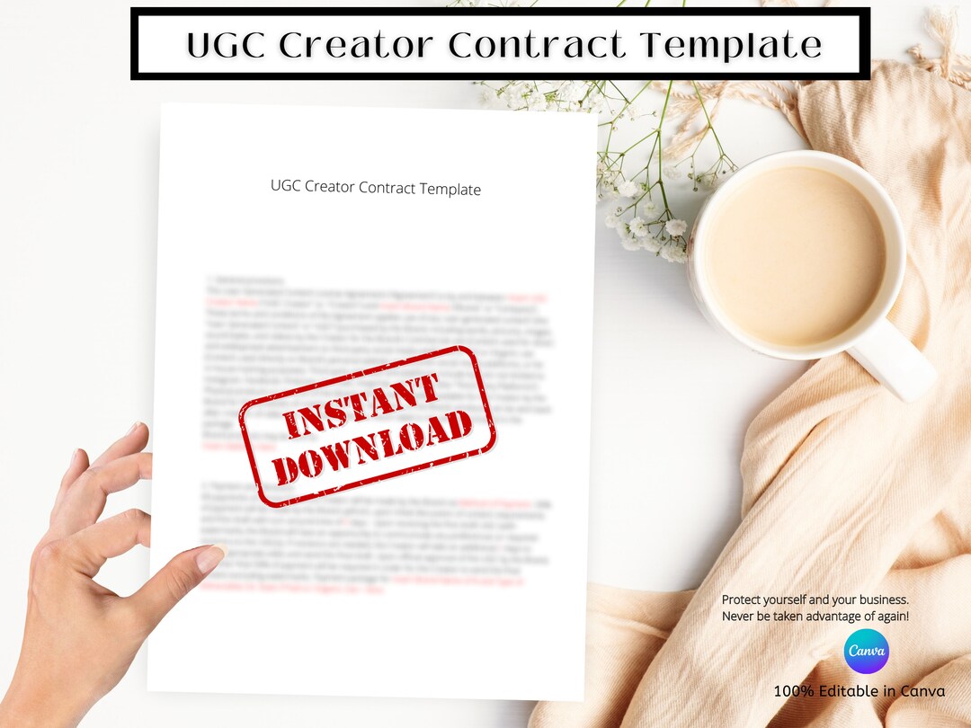UGC Creator Contract Template, UGC Template, UCG Contract, User ...