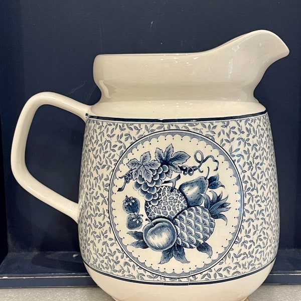 Blue Ceramic Pitcher - Etsy