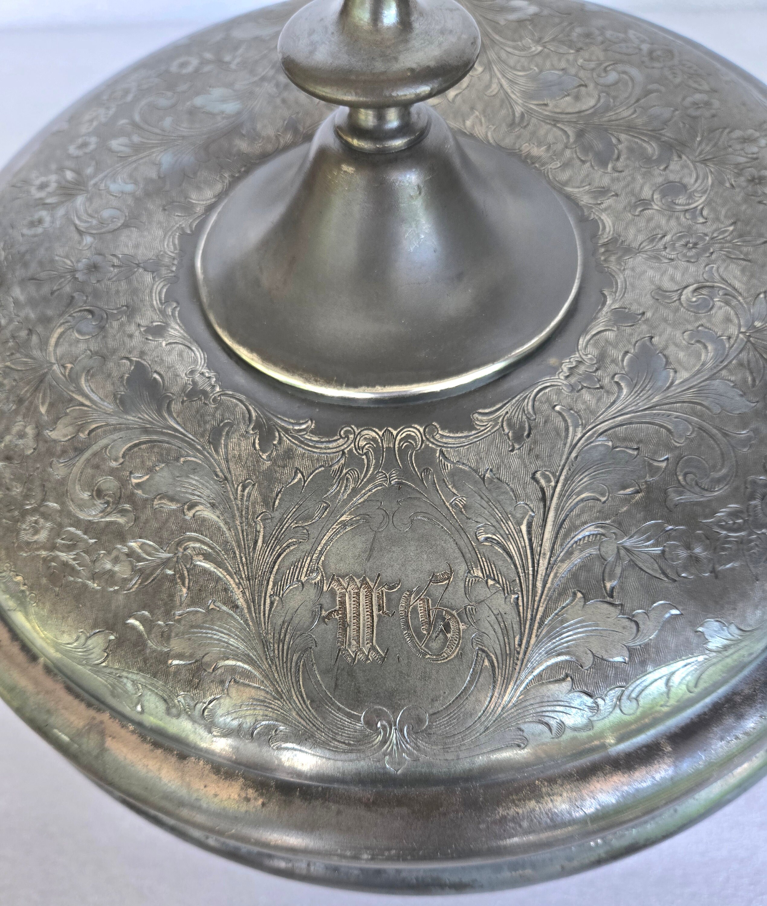 Homan Mfg Co Quadruple Plate Silver Covered Dishornate Flowers MJ ...