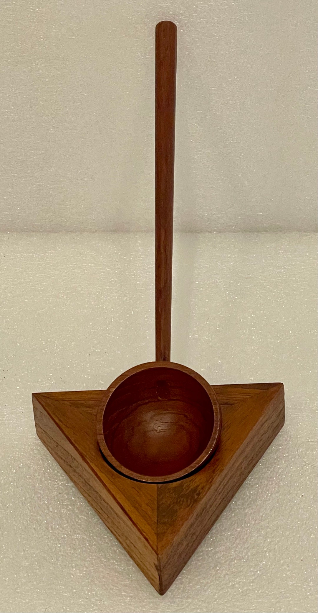 Vintage Solid Wood Ladle With Triangular Base - Etsy