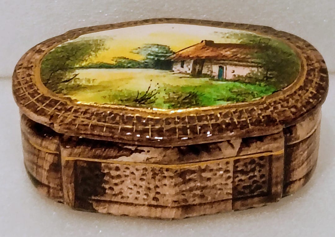 Hubert Bequet Pottery 6” X 4”hand Painted Porcelain Trinket Box BELGIUM ...