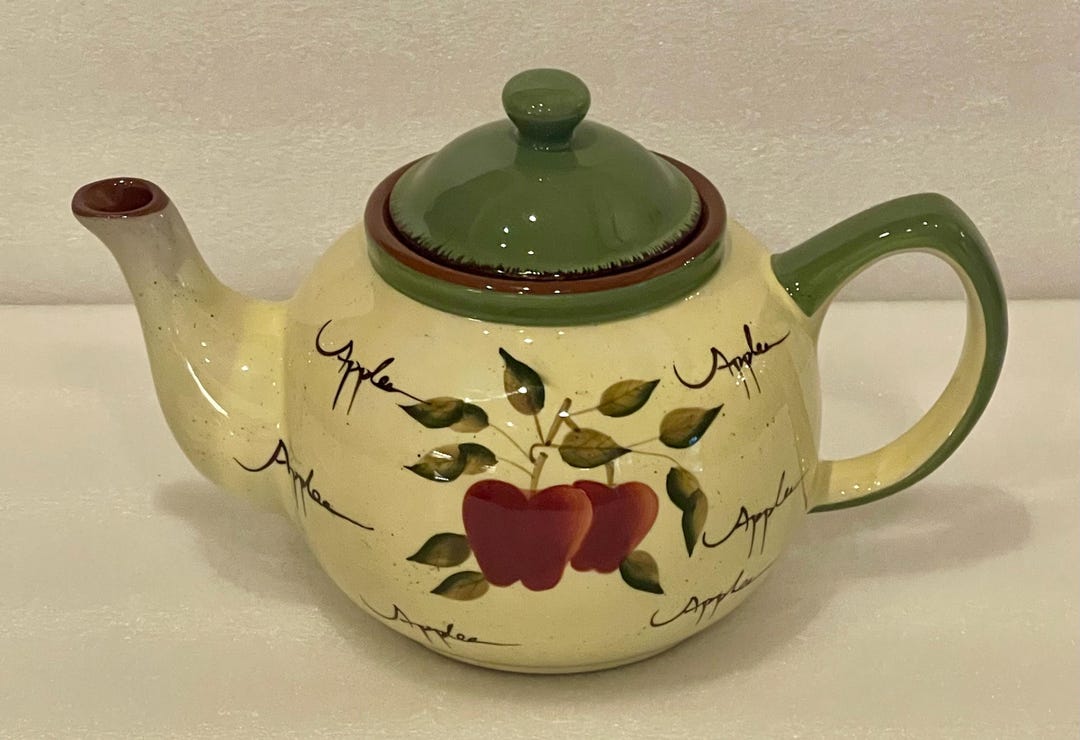 Apple Orchard Collection Home Interiors Ceramic Tea Pot Hand Painted ...