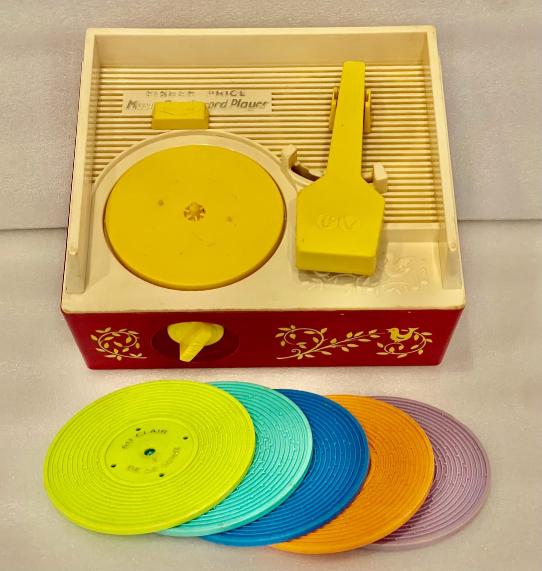 Fisher Price Vintage Music Box Record Player Toy W/5 Discs Tested and ...