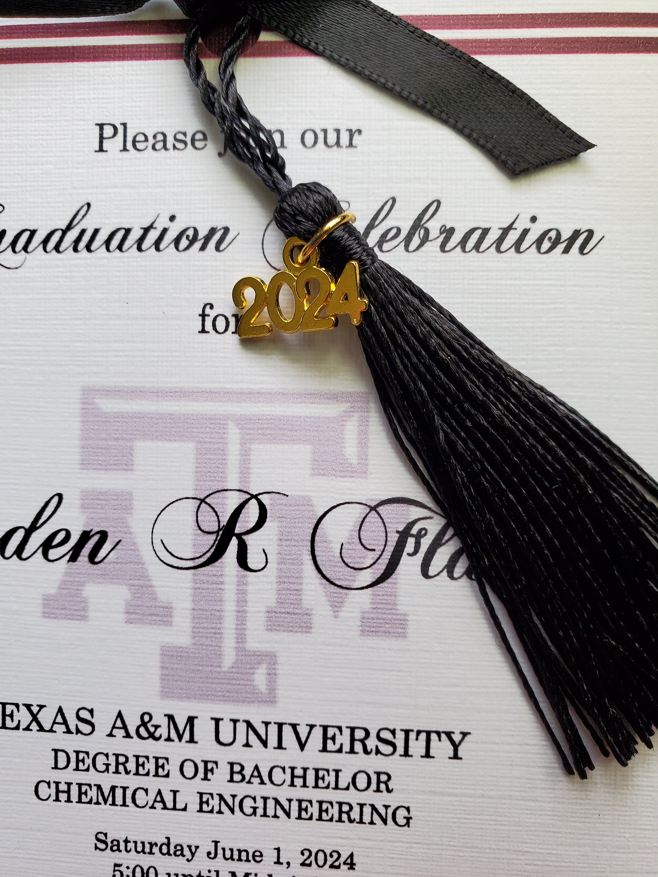 Texas A&M Personalized Layered Invitation/announcement FLAT Card - Etsy