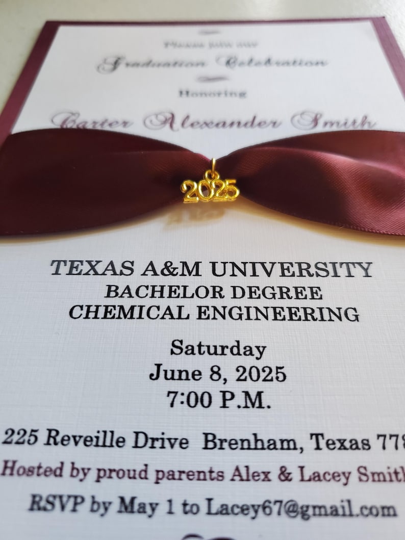 TAMU Elegance Invitation/announcement - Etsy