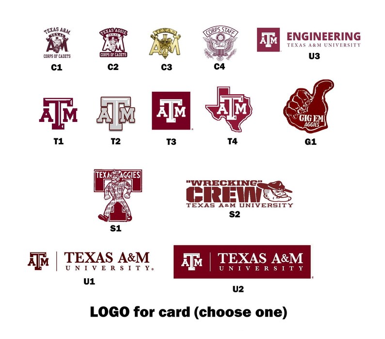 Personalized Matching Thank You Card With Texas A&M Logo - Etsy