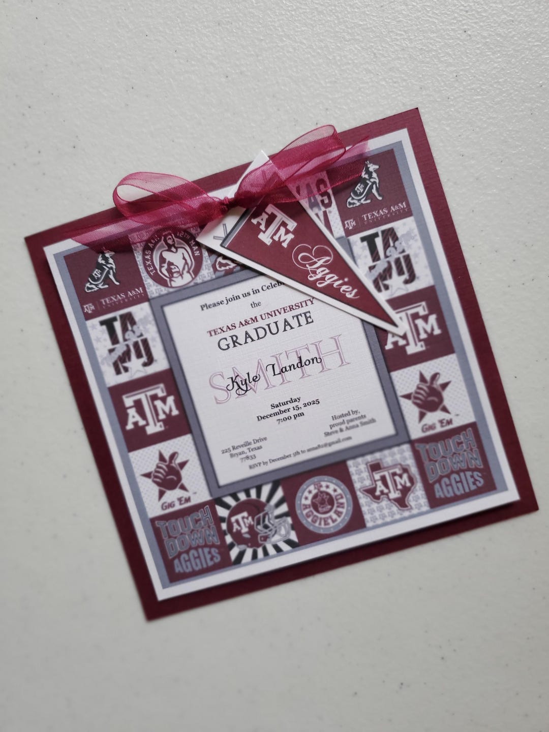 TAMU Traditions Collage Invitation/announcement - Etsy