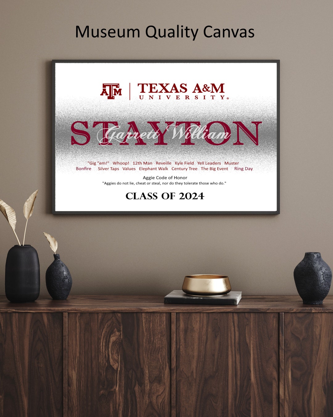 Personalized Modern Texas A&M Traditions Wall Canvas - Etsy