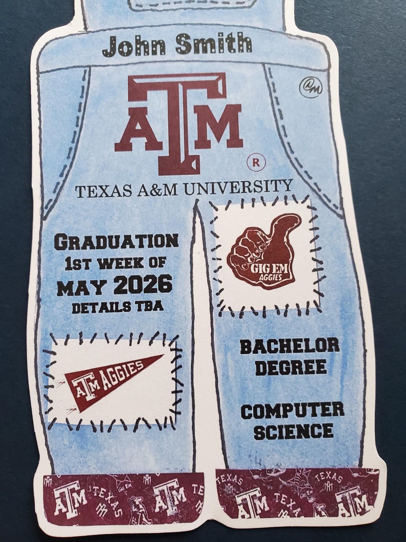 Aggie Yell Leader Invitation/announcement Card - Etsy