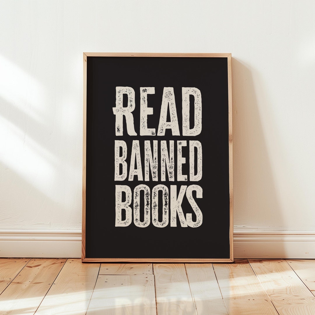 Read Banned Books Wall Art Print, Retro Fun Prints, Printable Poster ...