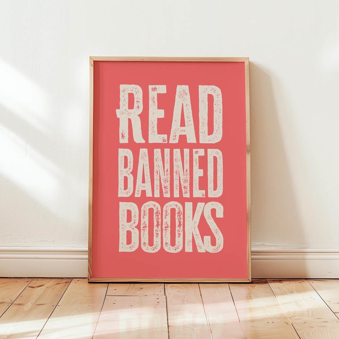 Read Banned Books Wall Art Print, Retro Fun Prints, Printable Poster ...