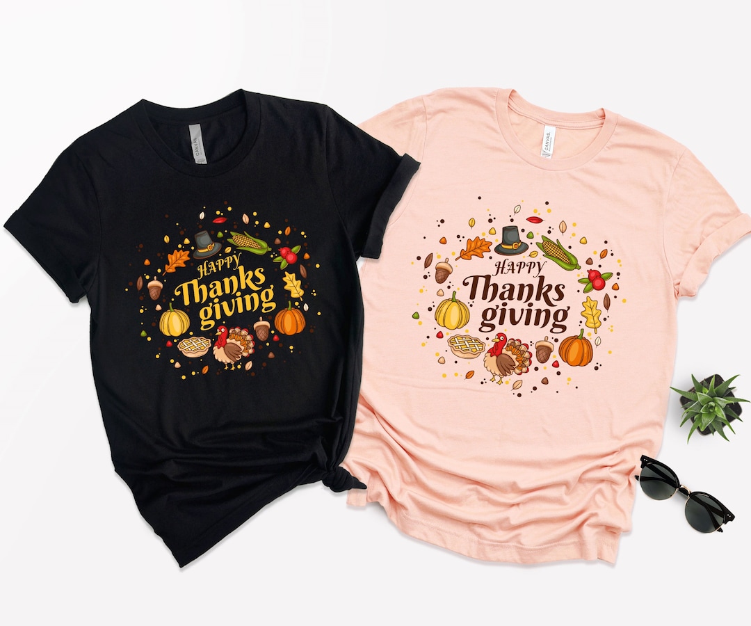 Happy Thanksgiving Shirts Pumpkin Shirts Thankful Shirts - Etsy