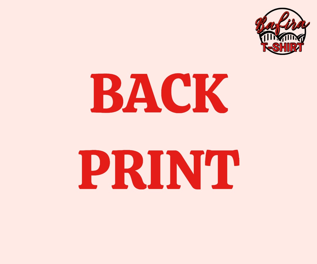 Back Side Printing, Custom Design - Etsy