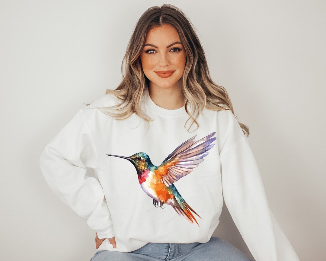 Hummingbird Sweatshirt, Flying Hummingbird Hoodie, Bird Lover Gift ...