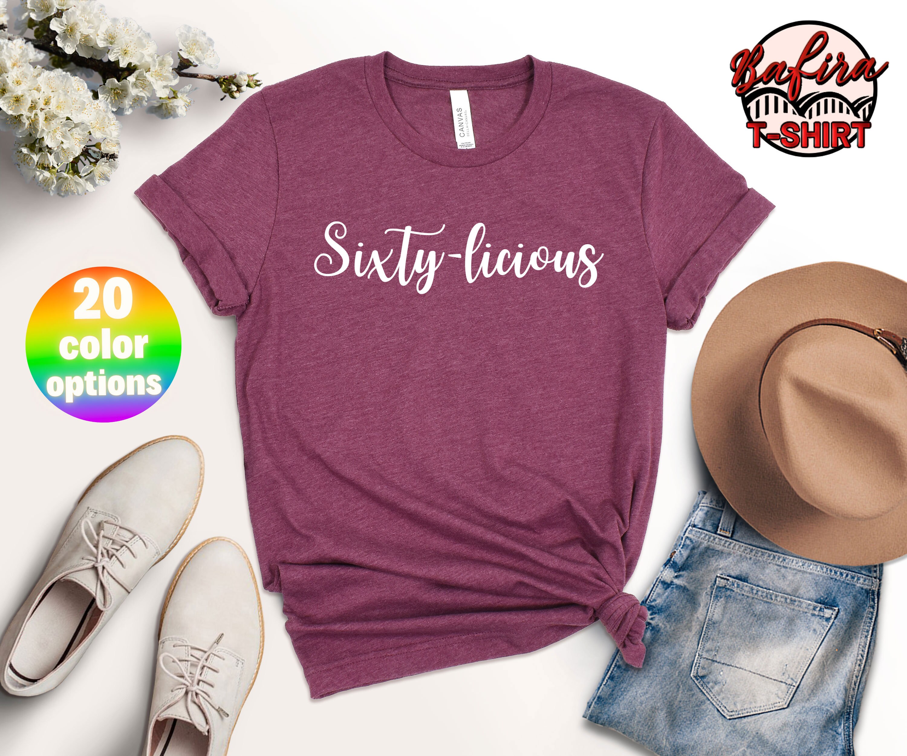 Sixty-licious Birthday T-shirt 60th Birthday Shirt for Women - Etsy