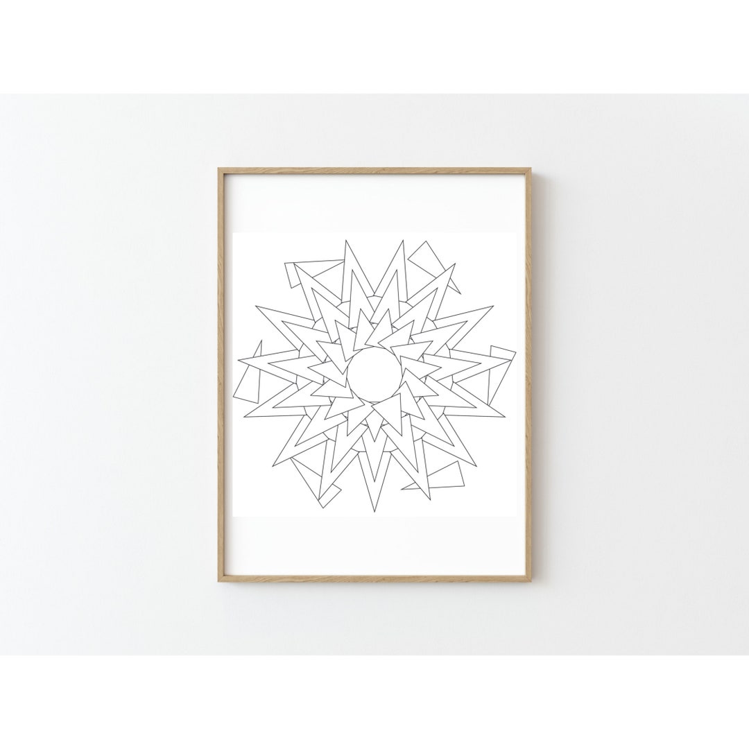 INSTANT DOWNLOAD Triangle Mandala Design - Wall Art, Coloring Page - Etsy