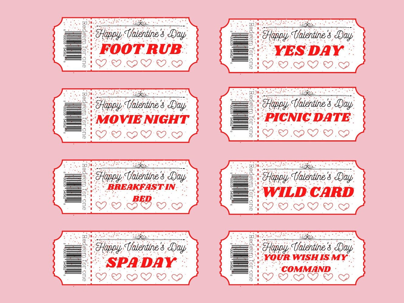 Valentines Printable Coupons, Fun, Flirty, Funny, Digital/editable ...