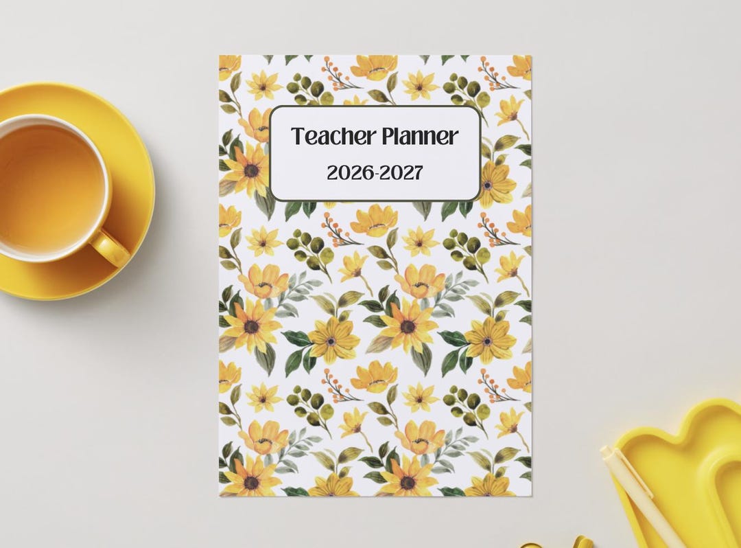 Floral Teacher Planner 2026-2027 | Hardback A4 Lesson Notebook, Wire ...