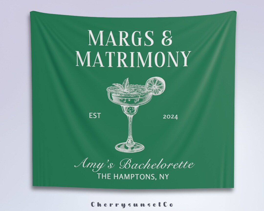 Custom Margs and Matrimony Banner Tapestry, Fiesta Bridal Shower Banner ...