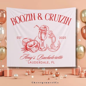 Cruise Bachelorette Party Banner: Boozing and Cruizin Bridal Decor - Etsy
