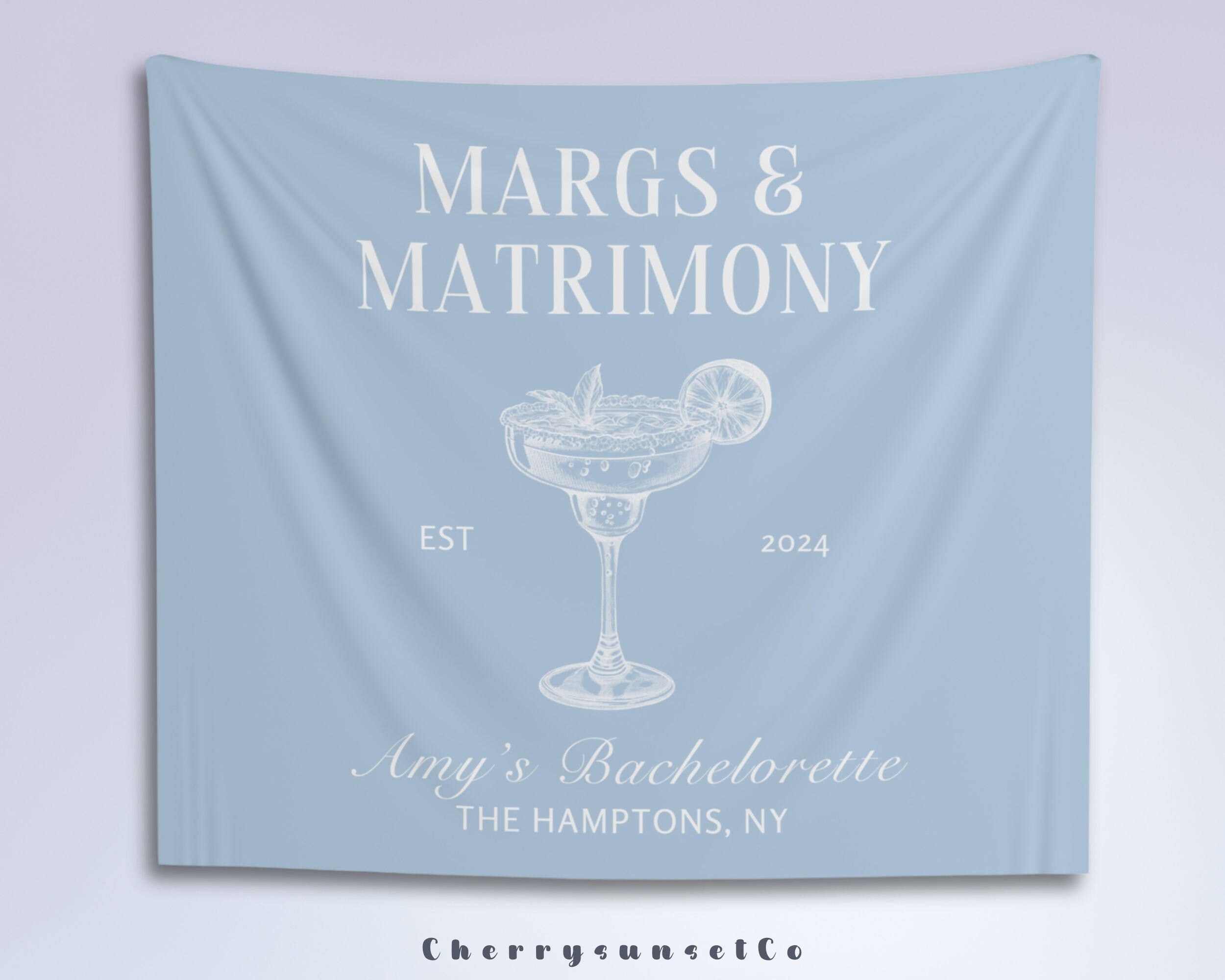 Custom Margs and Matrimony Banner Tapestry, Fiesta Bridal Shower Banner ...