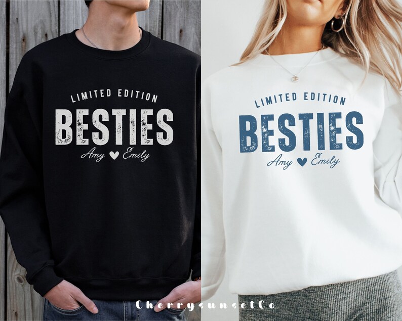 Bestie Personalized Sweatshirts, Customized Matching Best Friend Gift ...