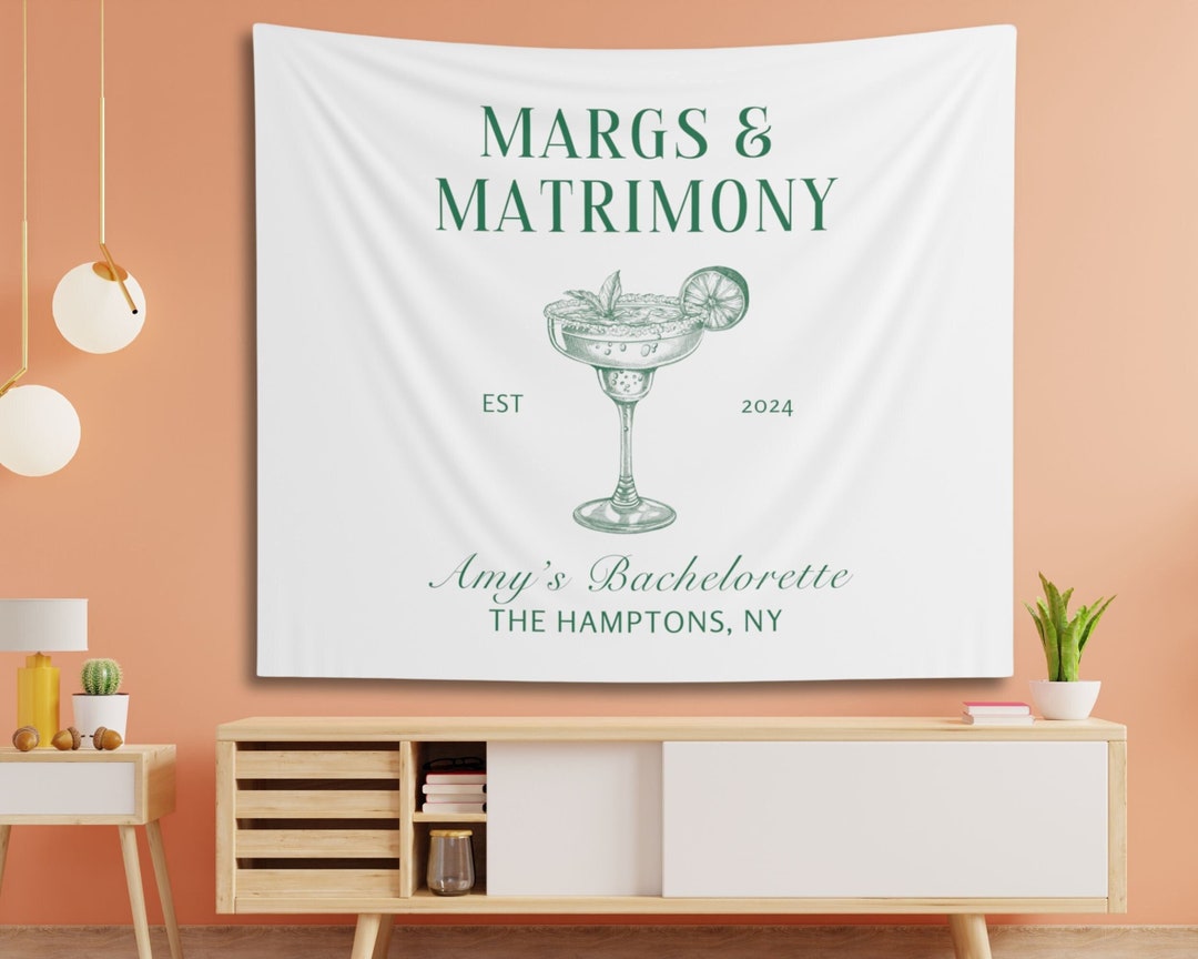 Custom Margs & Matrimony Tapestry: Fiesta Bachelorette Party Decor - Etsy