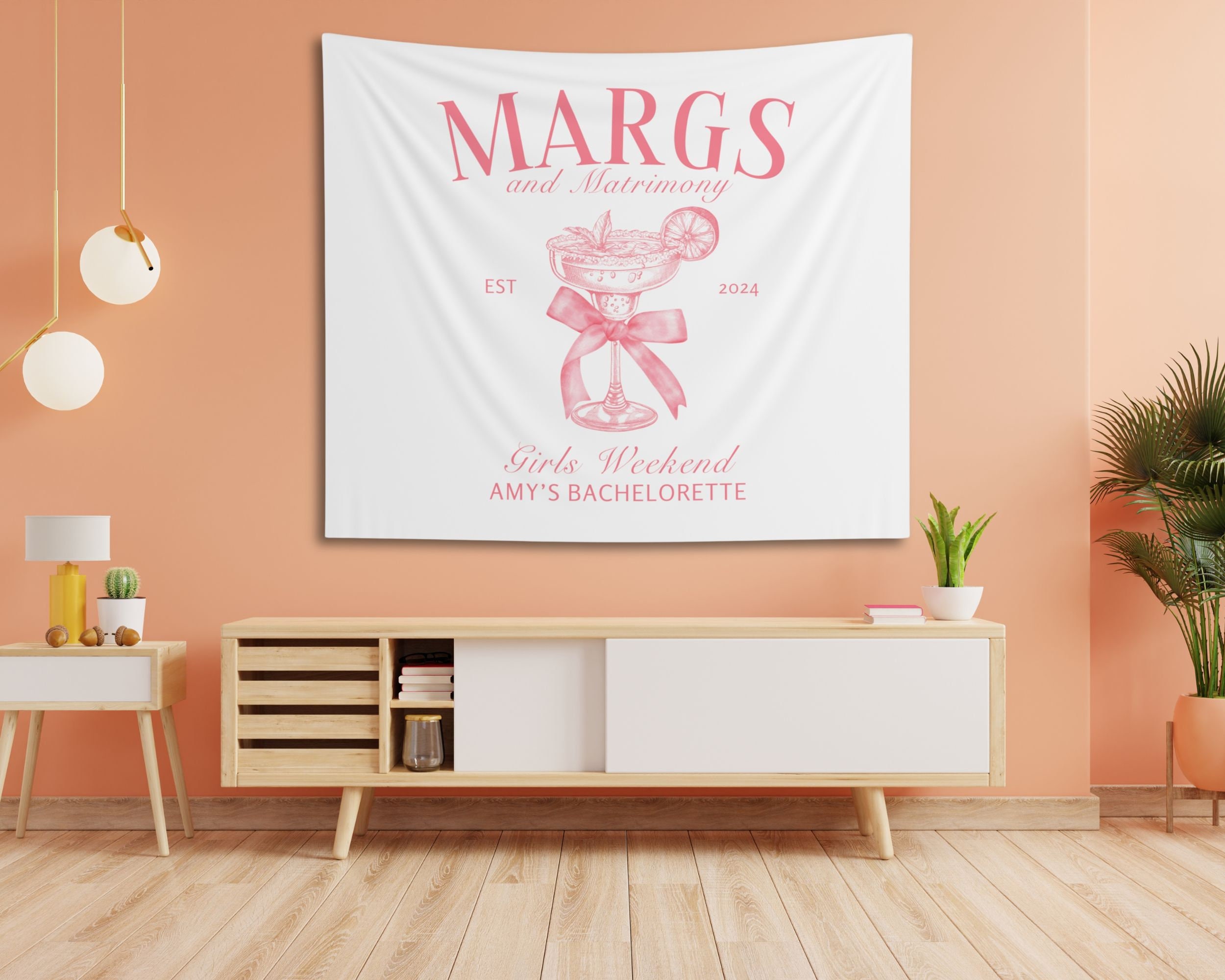 Custom Margs and Matrimony Banner Tapestry, Fiesta Bridal Shower Banner ...