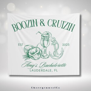 Cruise Bachelorette Party Banner: Boozing and Cruizin Bridal Decor - Etsy