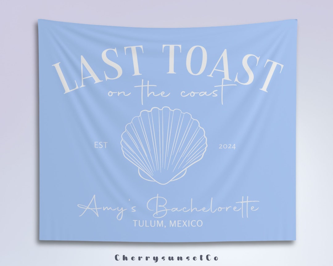 Last Toast on the Coast Bridal Shower Backdrop Personalized Beach ...